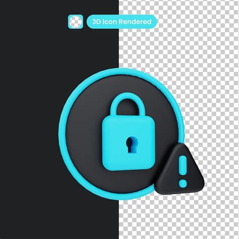 Premium Psd 3d Illustration Security Warning Object