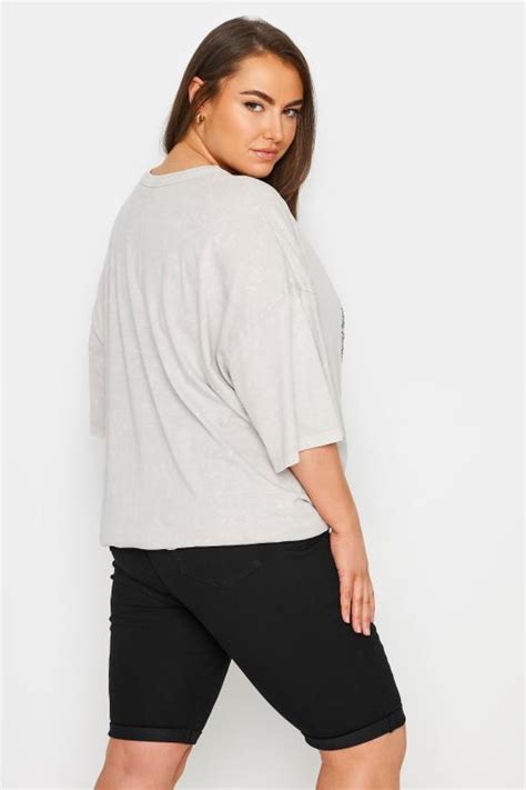 Yours Plus Size Black Stretch Denim Shorts Yours Clothing