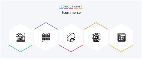 Ecommerce 25 Line Icon Pack Including Rate Analysis Plus Package Delivery 19661343 Vector