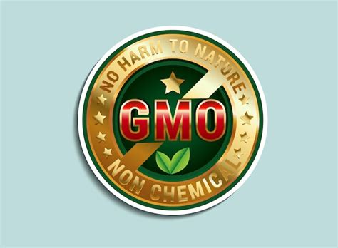 Наклейка и значок без гмо Премиум векторы