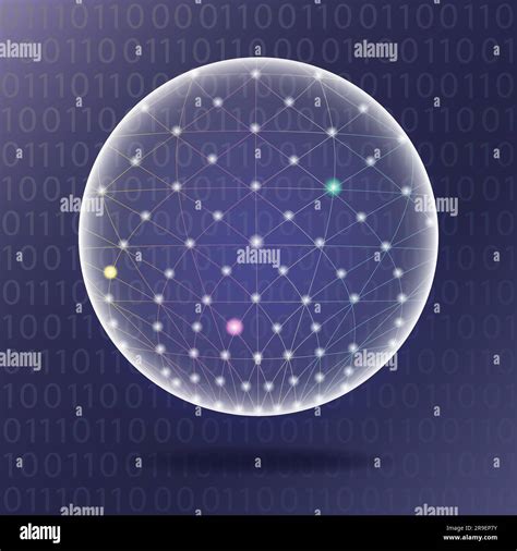 Sphere With Connected Lines Global Digital Connections Wireframe Illustration Abstract 3d