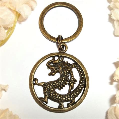 Wvluckygirl Accessories Keychain Dragon Keychain Unisex T Bronze
