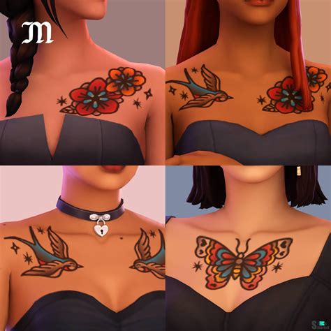 Набор тату More Random Tattoos для Симс 4 для Симс 4 Скачать мод