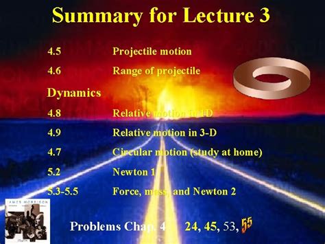 Summary For Lecture 3 4 5 Projectile Motion Summary For Lecture 3 4 5 Projectile Motion