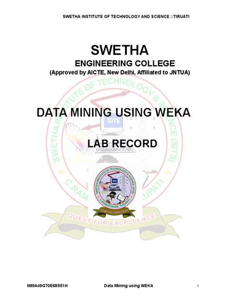 Data Warehousing And Data Mining Lab Manual Pdf Cross Validation