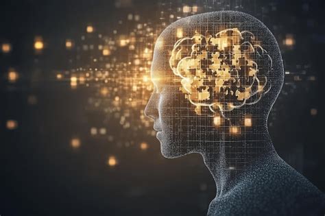 Futuristic And Modern Illustration Of A Glowing Brain Composed Of Interconnected Puzzle Pieces