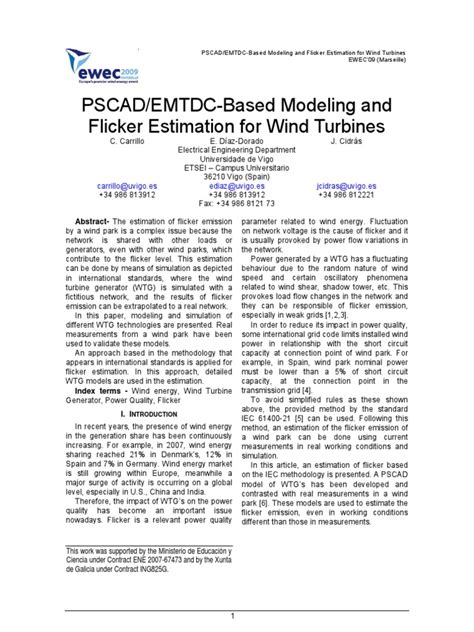 Pscad Based Modeling And Flicker Estimation For Wind Turbines Pdf
