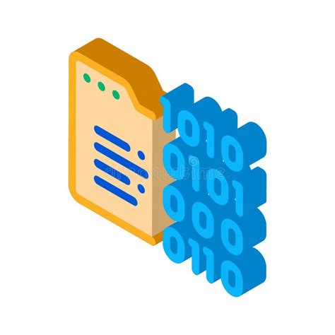 Binary Code Isometric Icon Vector Illustration Stock Vector