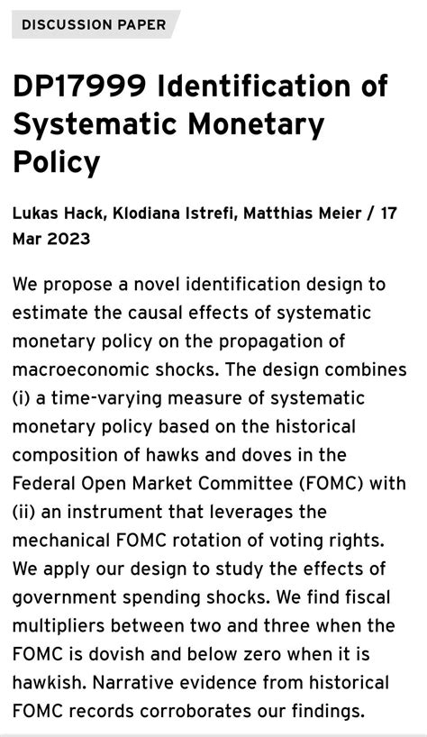 Andrii Kulishov On Linkedin Identification Systematic Monetary Policy