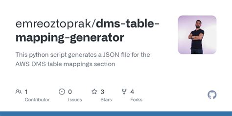 Github Emreoztoprakdms Table Mapping Generator This Python Script Generates A Json File For