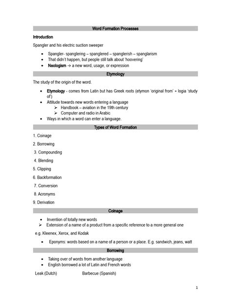 Word Formation Processes Newest Pdf Word Lexical Semantics