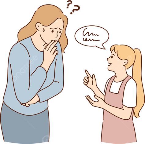 의사 소통 문제 및 이해 개념 여성 어린 딸 Png 일러스트 및 벡터 에 대한 무료 다운로드 Pngtree