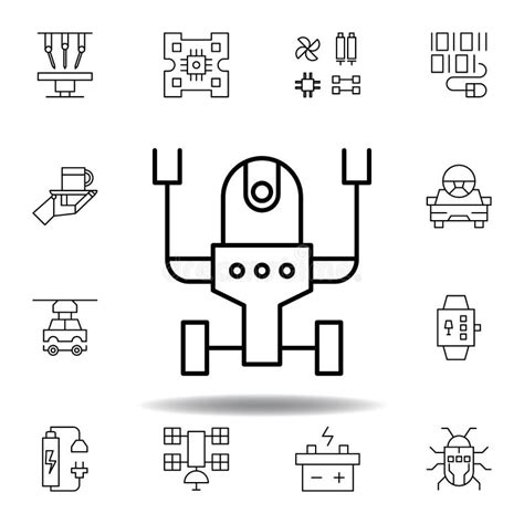 Robotics Robot Outline Icon Set Of Robotics Illustration Icons Stock