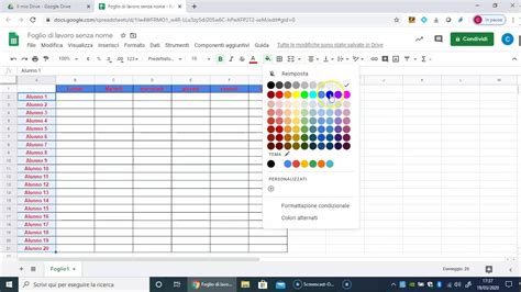 inserire un grafico da un foglio di calcolo di excel