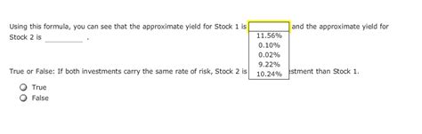 Solved Understanding The Approximate Yield Equation The