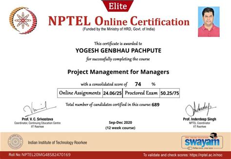 Yogesh Pachpute On Linkedin Projectmanagement Nptel Iitroorkee
