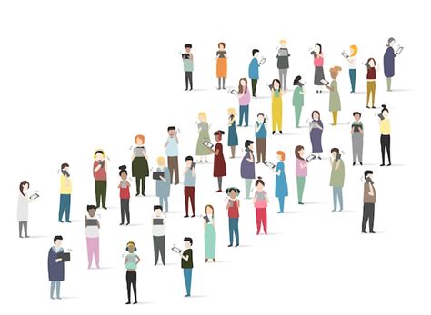 그림 된 사람들의 벡터 세트 무료 벡터