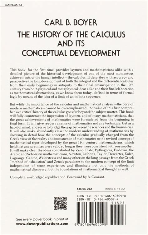 The History Of The Calculus And Its Conceptual Development