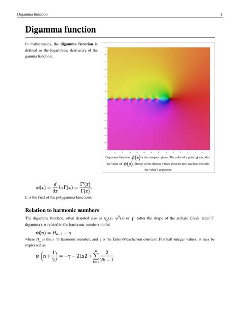 Wiki Digamma Function Pdf Series Mathematics Mathematical