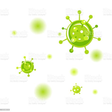 Green Viruses On Air Isolated Illustration Stock Illustration