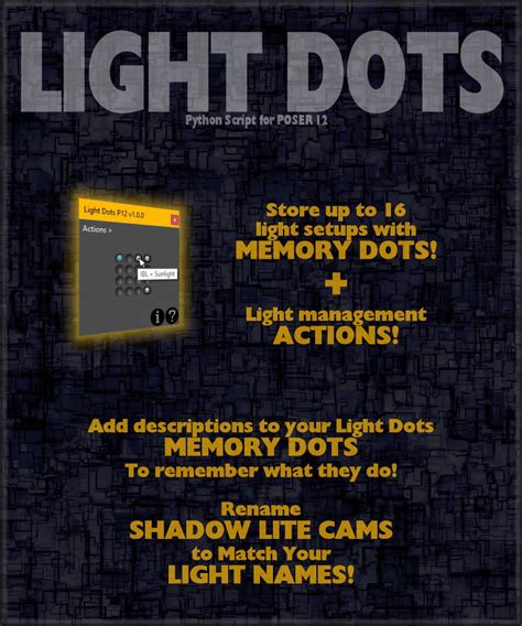 Light Dots For Poser 12 Poser Python Scripts Ken1171designs