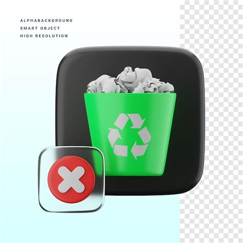 Premium Psd Trash Bin Application 3d Icon Illustration