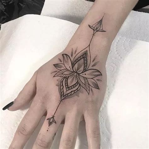 Color Flower Hand Tattoo