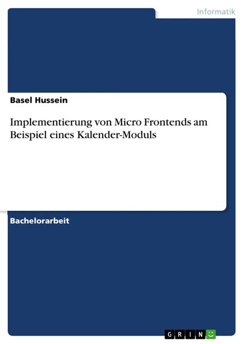 implementierung von micro frontends am beispiel eines kalender moduls