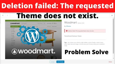how to fix wordpress deletion failed the requested theme does not