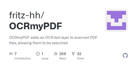 Github Fritz Hhocrmypdf Ocrmypdf Adds An Ocr Text Layer To Scanned Pdf Files Allowing Them