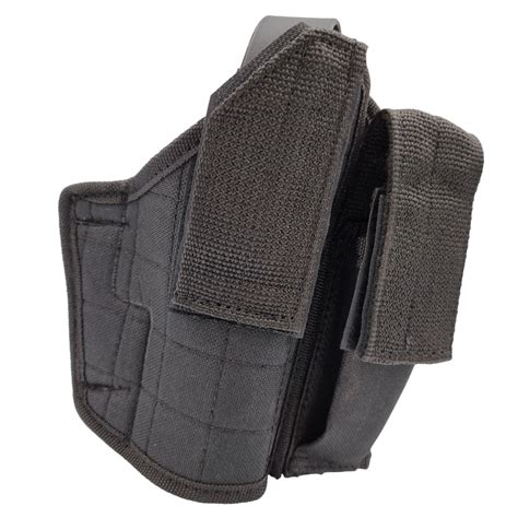 Кобур за пистолет Akar Charge Черен полиестер Дясна скоба за колан Универсален Owb Съвместим с