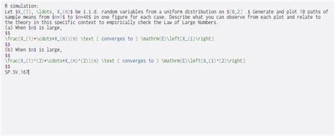 Solved R Simulation Let Sx 1 Ldots X N Be I I D Chegg Com