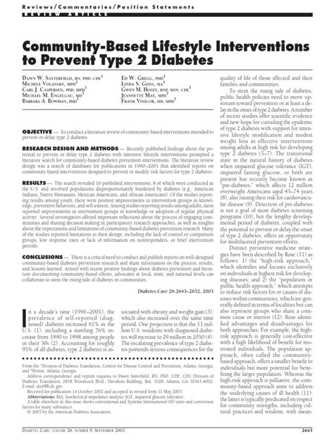 Community Based Lifestyle Interventions Pdf Diabetes Prediabetes