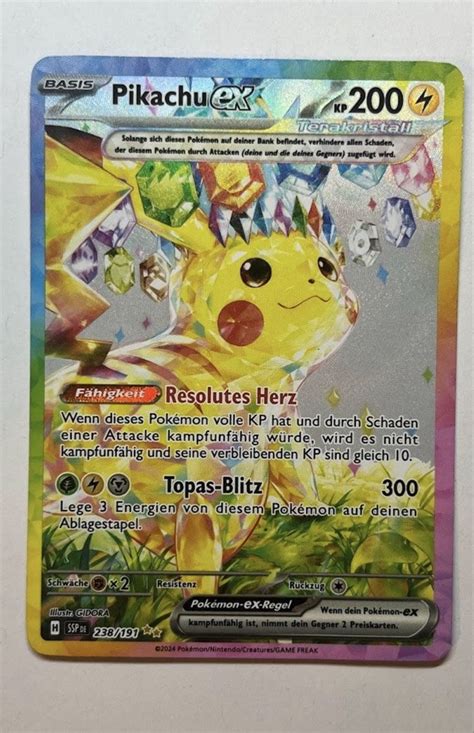 Pokemon Karte Pikachu Ex Terakristall 238 191 Surging Sparks Neu
