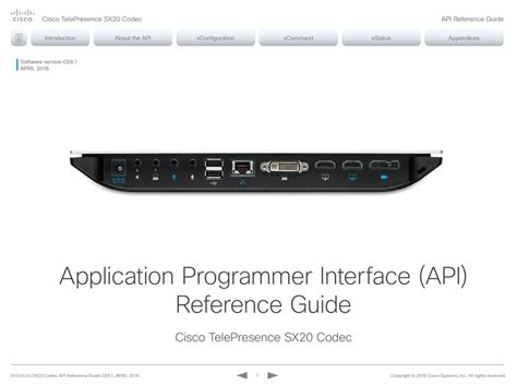 Cisco Telepresence Sx20 Codec Reference Manual Pdf Download Manualslib