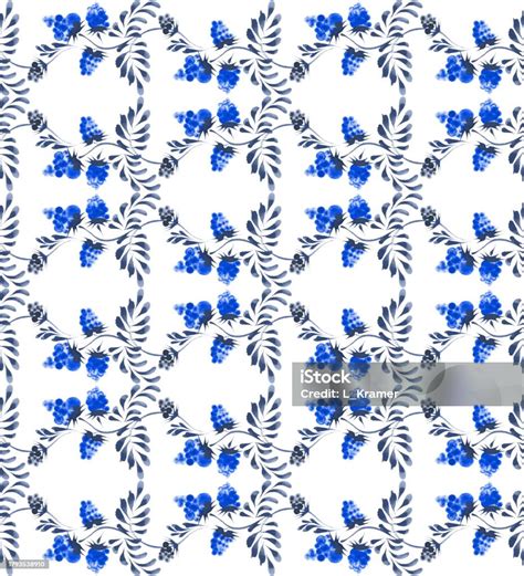 꽃 수채화 다 마스크 자 완벽 한 패턴 에서 파란색 손으로 그린 라즈베리 과일 나뭇 가지 흰색 배경에 나뭇잎 고풍스런에 대한