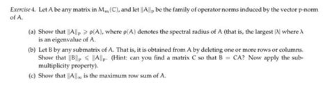solved exercise 4 let a be any matrix in mm c and let