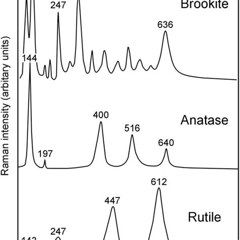 Raman Spectra Of The Tio 2 Polymorphs Rutile Anatase And Brookite Download Scientific Diagram