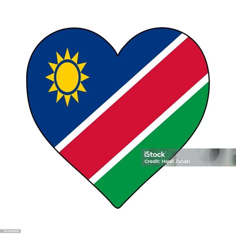 나미비아 하트 모양 플래그입니다 나미비아를 사랑해 나미비아를 방문하십시오 남부 아프리카 아프리카 연합 벡터 일러스트레이션 그래픽 디자인 0명에 대한 스톡 벡터 아트 및 기타