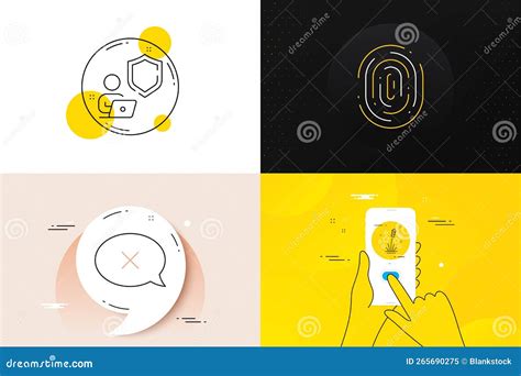 Minimal Set Of Fireworks Stars Shield And Fingerprint Line Icons For Web Development Vector
