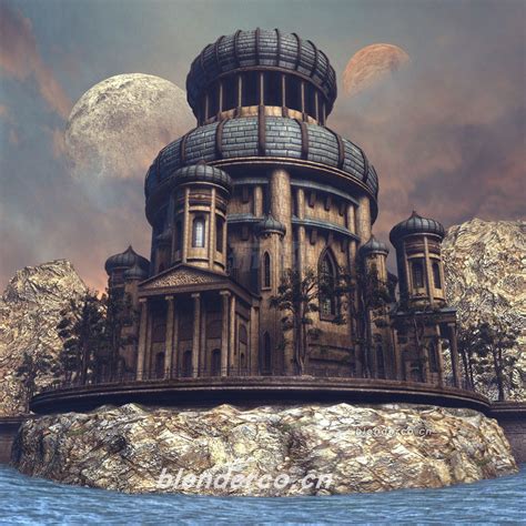 Blender城堡模型 群友分享 作者不清楚，知道的留言。 Blender布的