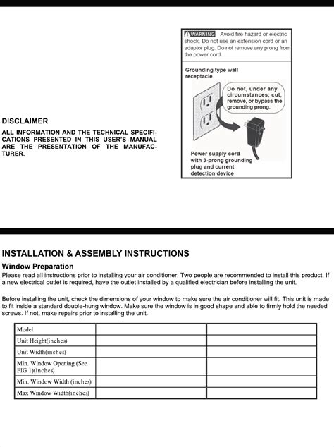 Tcl Air Conditioner Etwac Tuwf Windows Type Air Condition User Manual