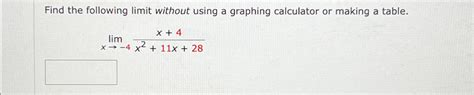 Solved Find The Following Limit Without Using A Graphing