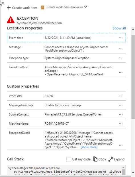 Service Bus System ObjectDisposedException When Opening A Receiver Link Issue Azure