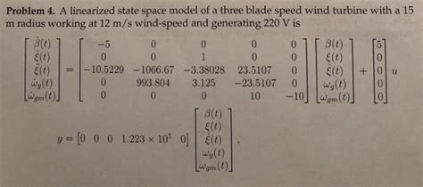 Solved Problem 4 A Linearized State Space Model Of A Three
