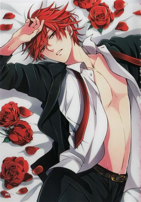 Аниме пацаны с красными волосами фото и картинки Abrakadabra Fun