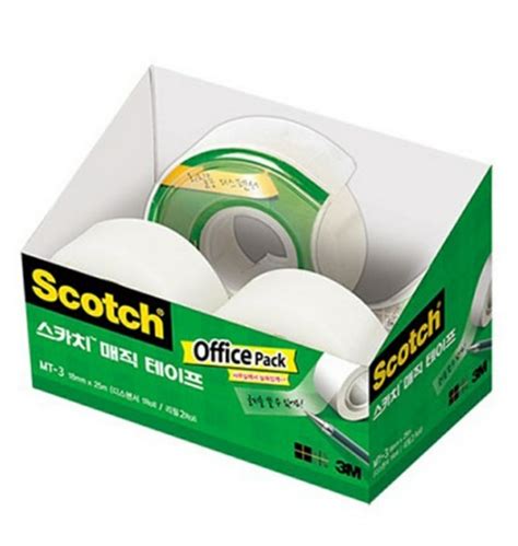 18mm 불투명 스카치 테이프 3m 테잎 디스펜서 리필 매직테이프 반투명 글씨 테입 필기 무광 티몬