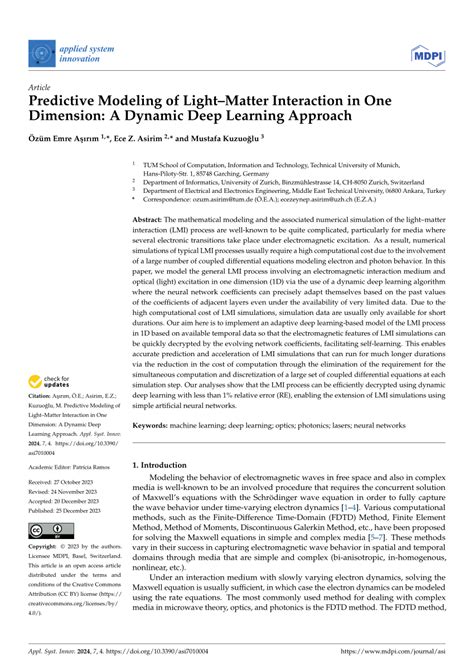 Pdf Predictive Modeling Of Lightmatter Interaction In One Dimension