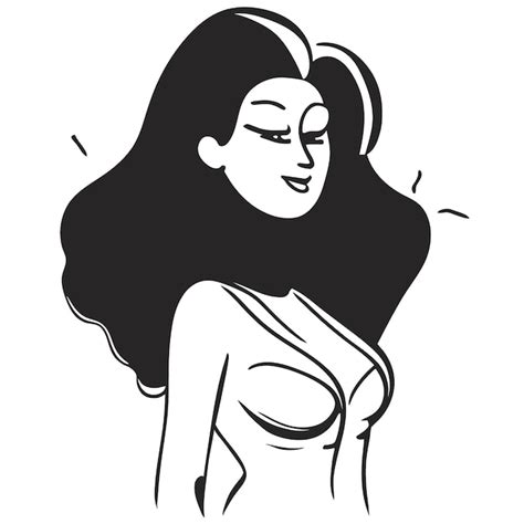 Supermodel Vector Illustration Doodle Line Art Premium Ai Generated