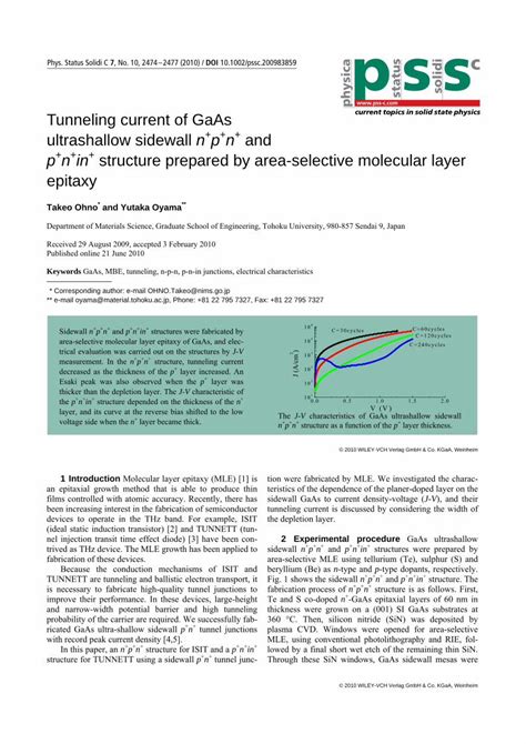 Pdf Tunneling Current Of Gaas Ultrashallow Sidewall Npn And Pn